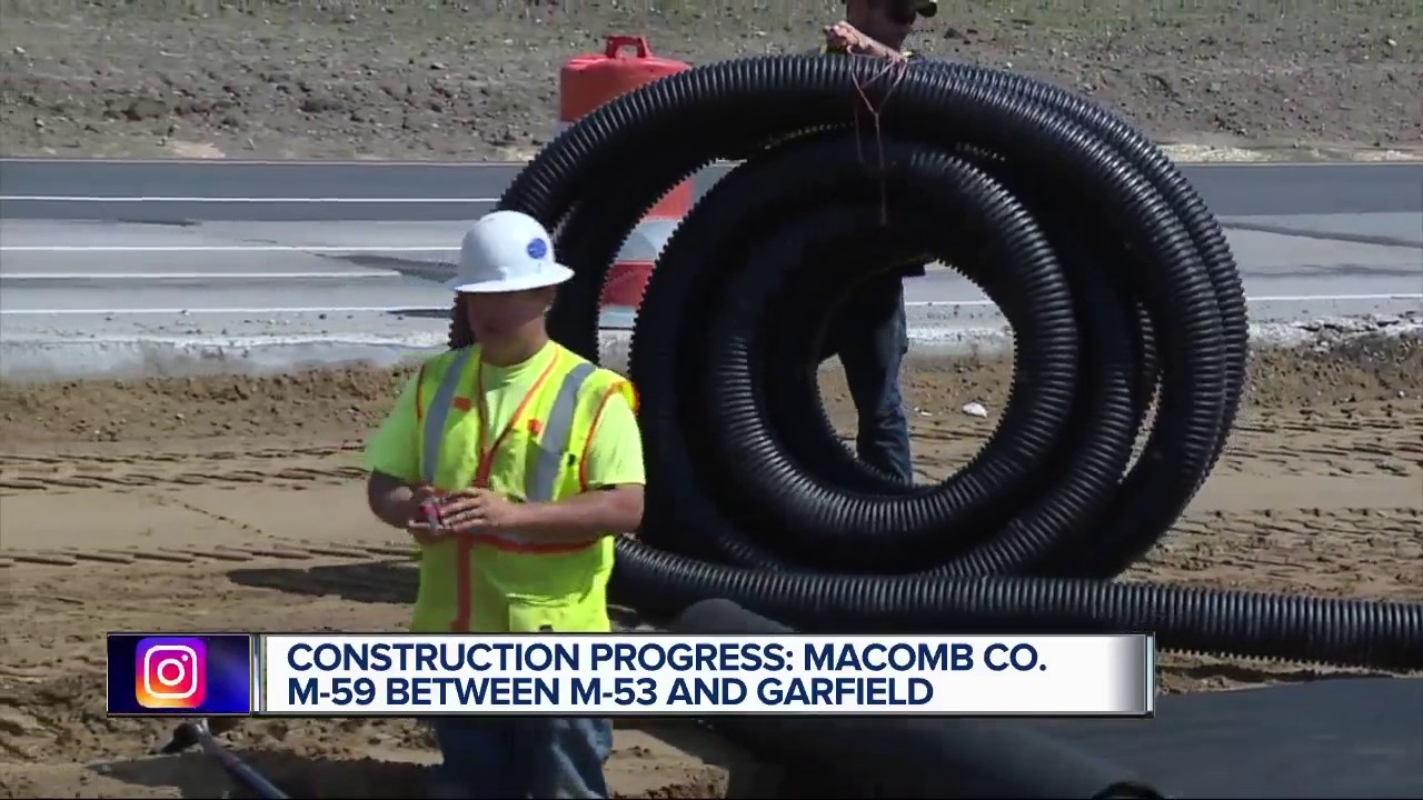 Progress being made on M-59 construction project - YouTube