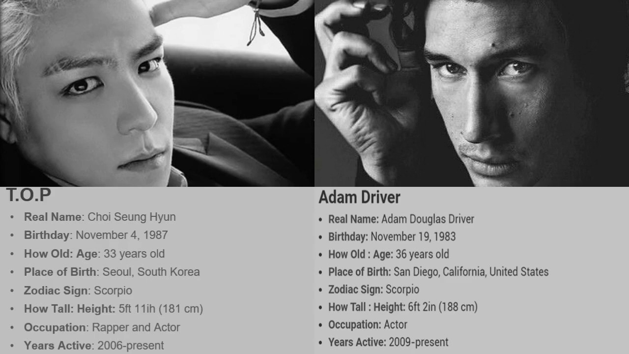 Adam Driver & Choi Seunghyun (T.O.P) II Coincidences Part 2 - YouTube