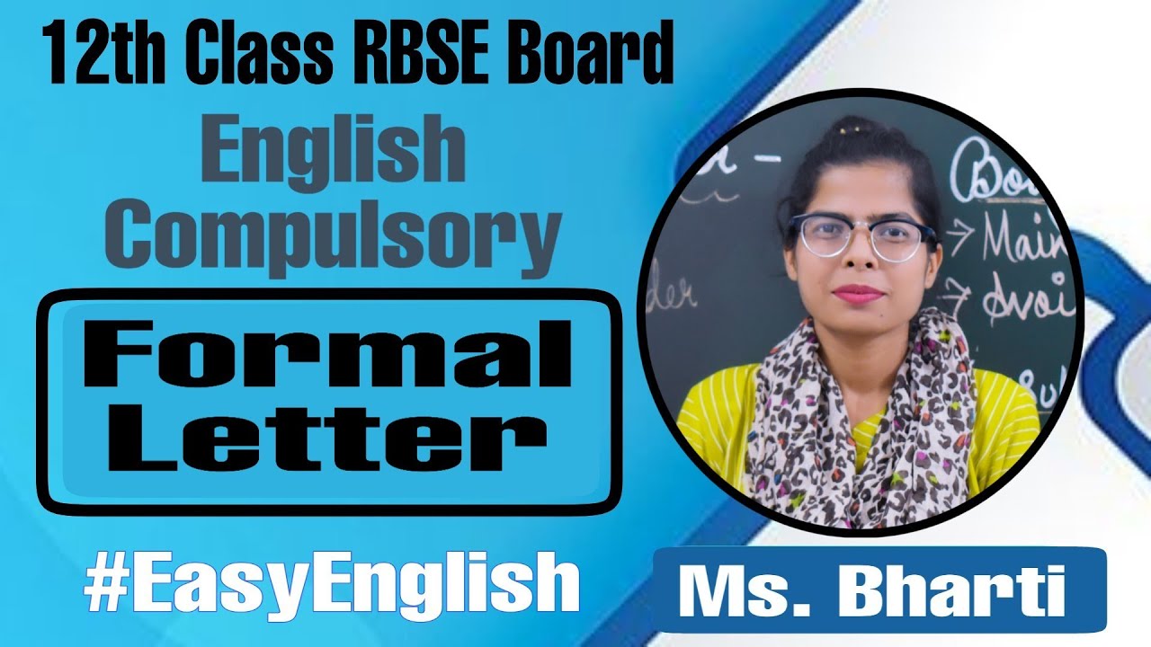 Formal Letter || Format Explanation || Class 12th - YouTube