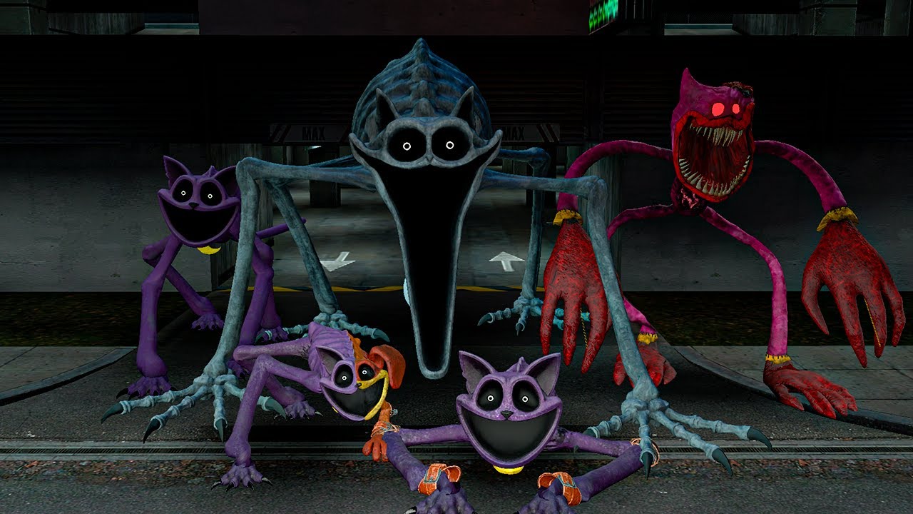 GMod, But NAPPY CAT FAMILY Chases Me In a Night City POPPY PLAYTIME ...