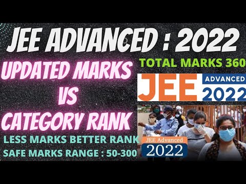 Updated Marks vs Category rank Jee advanced 2022 | Safe score category ...
