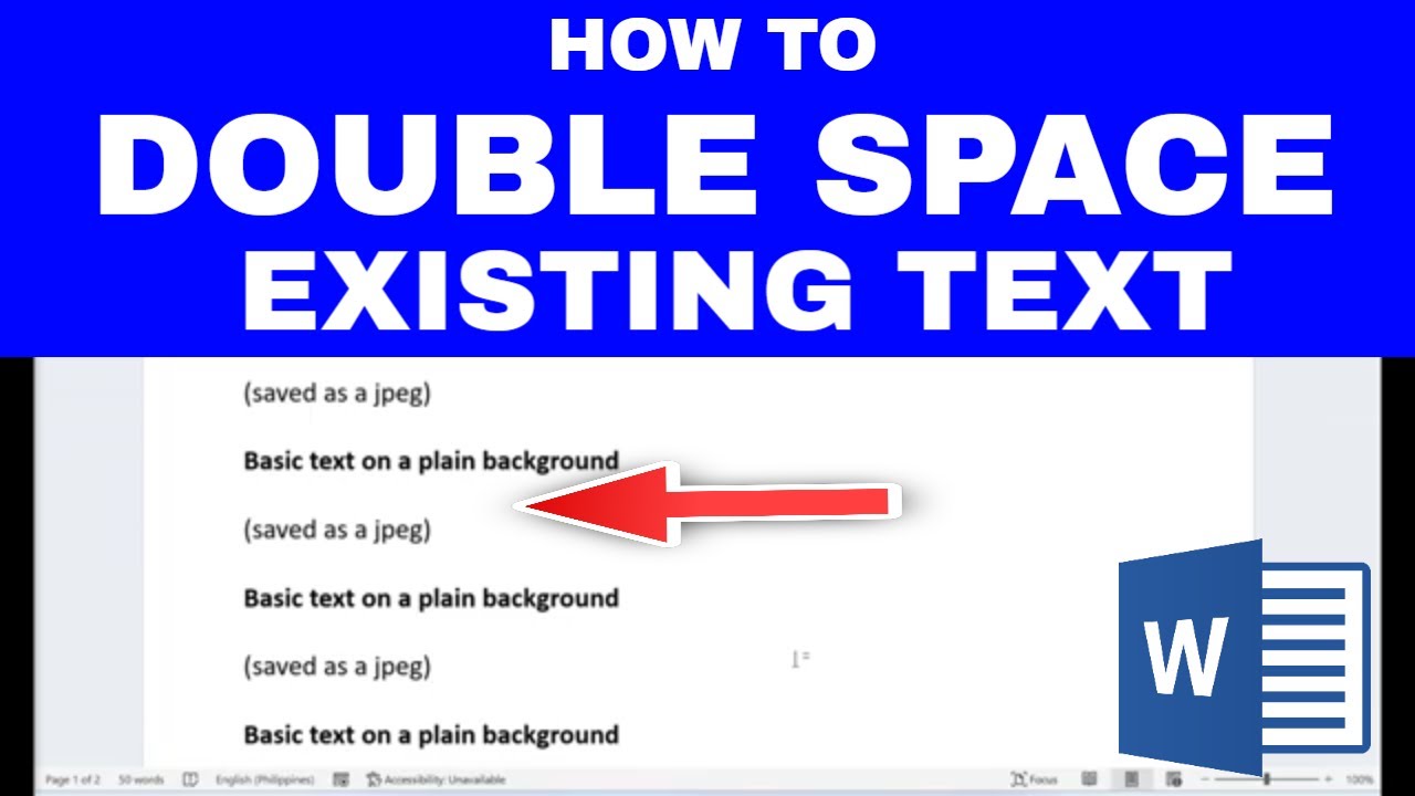 How to DOUBLE SPACE Your Existing Text in a WORD Document - YouTube