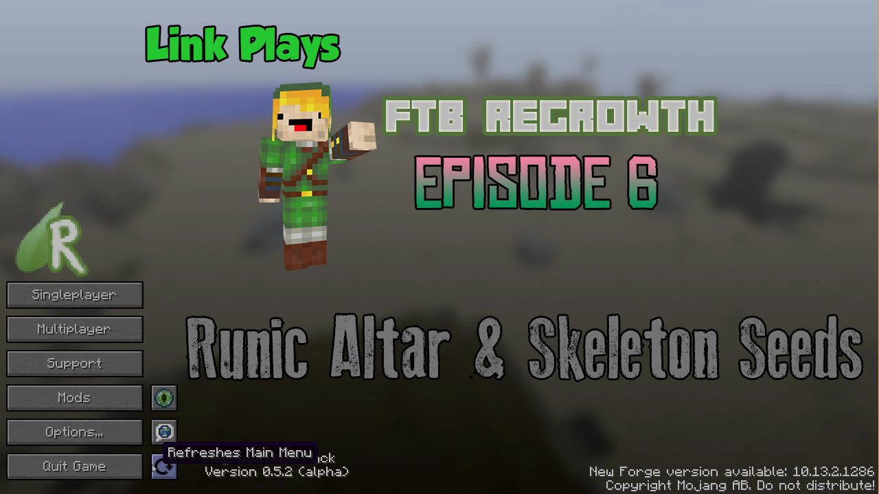 Minecraft: FTB Regrowth (Modded Minecraft) | E6 | Runic Altar & Skeleton Soul Seeds - YouTube