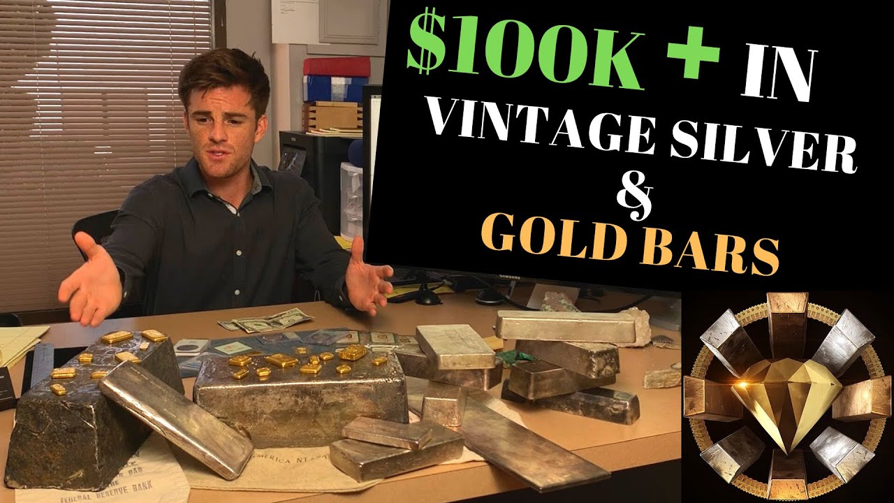 $100K + in Rare Gold and Silver Vintage Poured Ingot Bars - YouTube