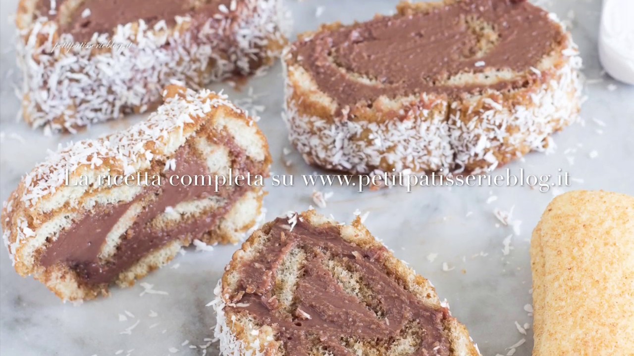 Rotolo freddo di pavesini con crema al mascarpone e nutella - YouTube