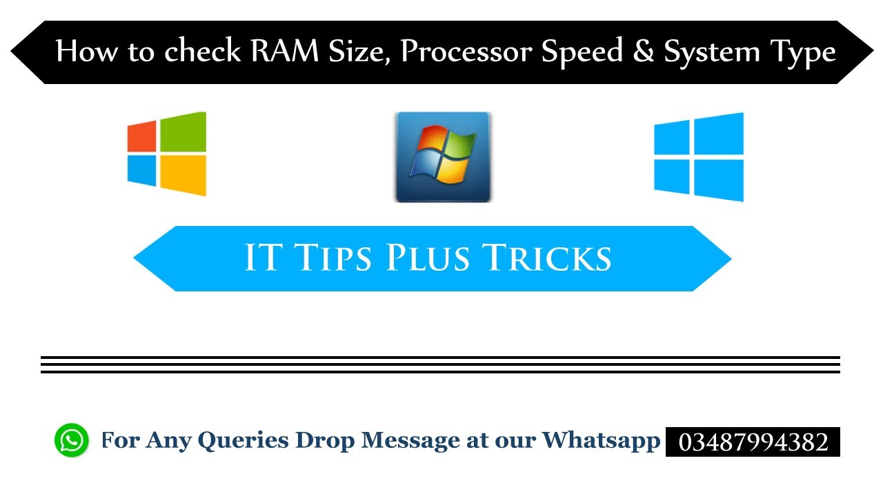 How to Check RAM size, Processor Speed and System Type - YouTube