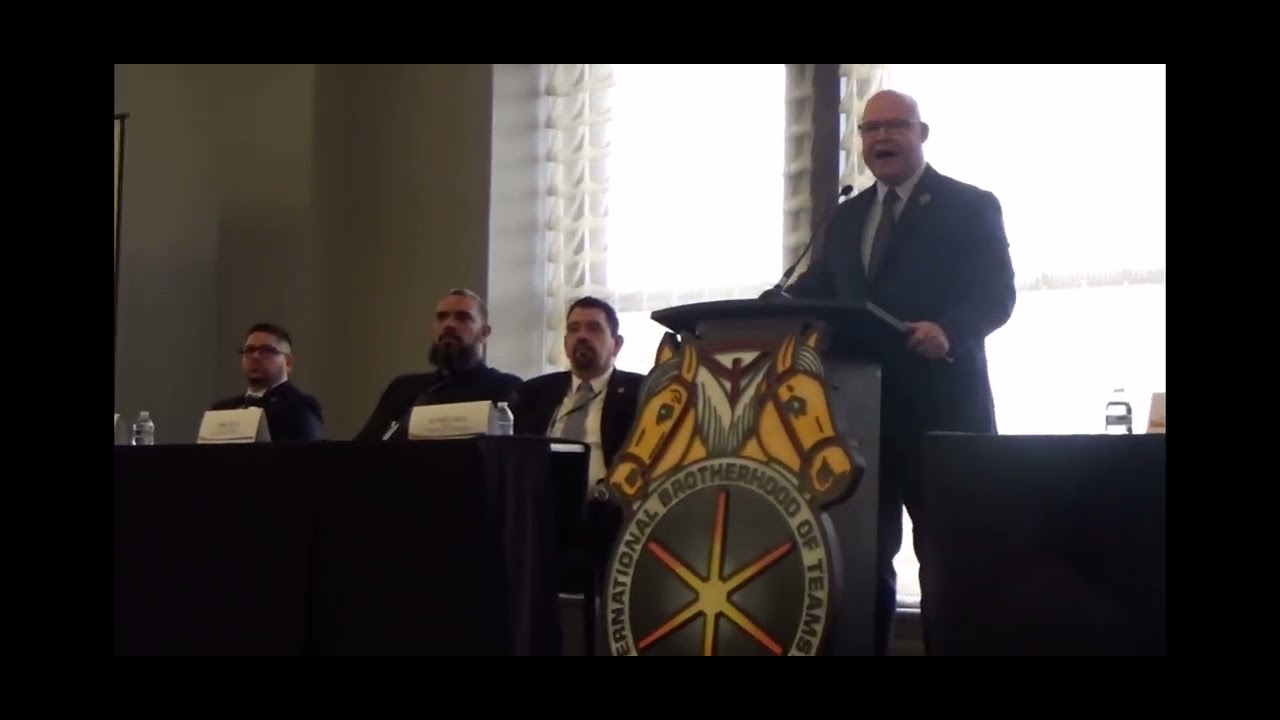 Teamsters General President Sean O’Brien encouraging Teamster members ...
