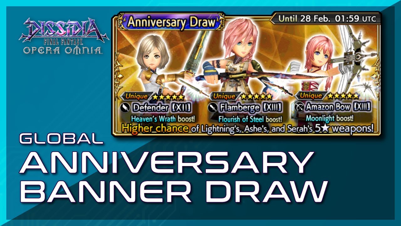 Dissidia Final Fantasy: Opera Omnia - Garnet and Anniversary Banner ...