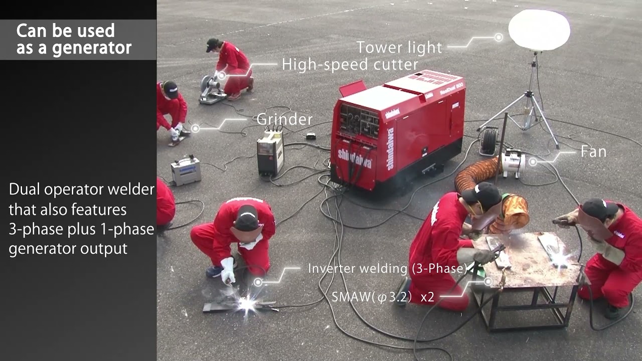 Shindaiwa diesel engine driven welder - YouTube