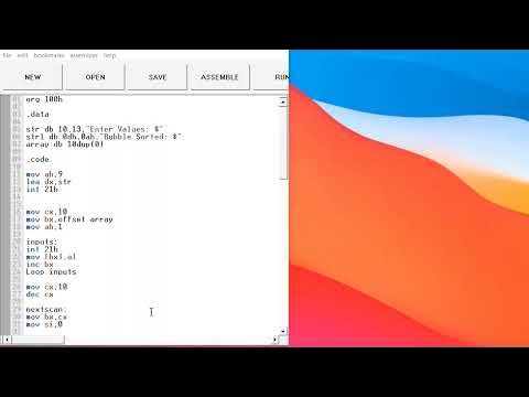 Bubble Sort in Assembly | Microprocessor 8086 | Micro Project | Using ...
