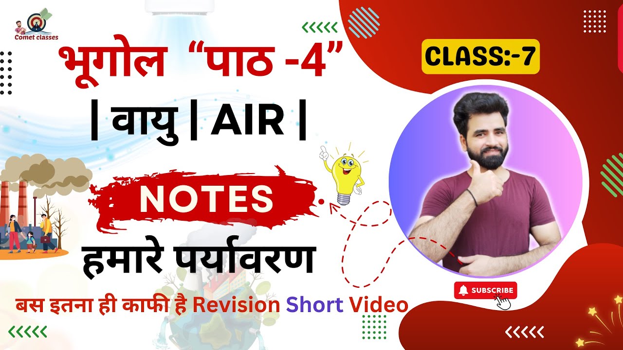 Class 7 Geography | Chapter 4 वायु | Air | Bhugol | Short Notes & Quick ...