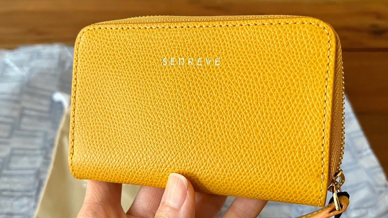 SENREVE CARD WALLET in Pebbled/ Turmeric/ Gold - YouTube