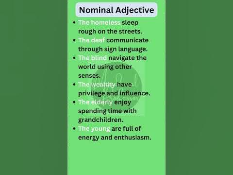 Nominal Adjectives in English Grammar #shorts #english - YouTube