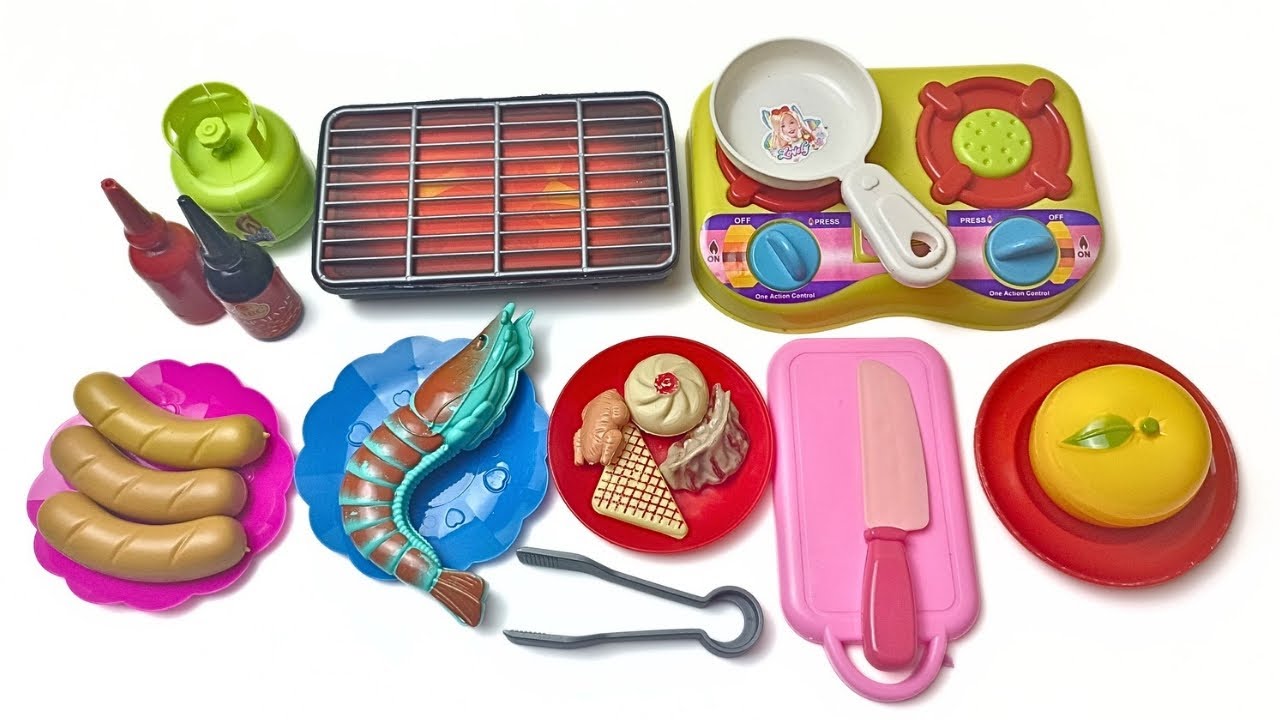Satisfying Video ASMR Food Cooking Plastic Toys | Shrimp Grill & Soup ...
