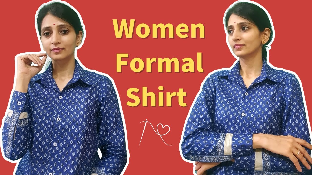 How to cut and sew ladies shirt, Women Formal Shirt Sewing DIY Tutorial ...