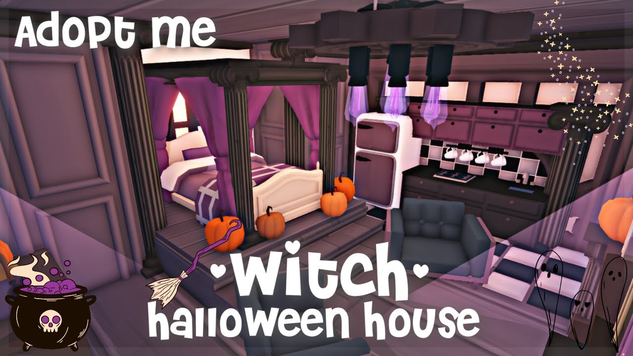 Halloween Witch House - House build - Adopt me - YouTube