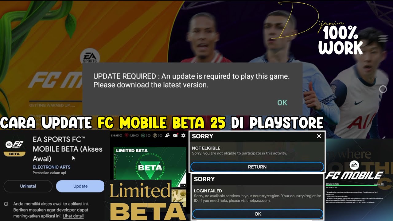 CARA UPDATE FC MOBILE BETA DI PLAYSTORE CARA MENGATASI TIDAK BISA ...