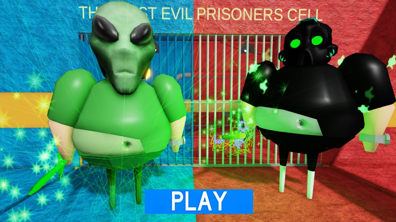 SPACE MODE! ALIEN BARRY Vs CYBORG! BARRY'S PRISON RUN! New Scary Obby # ...