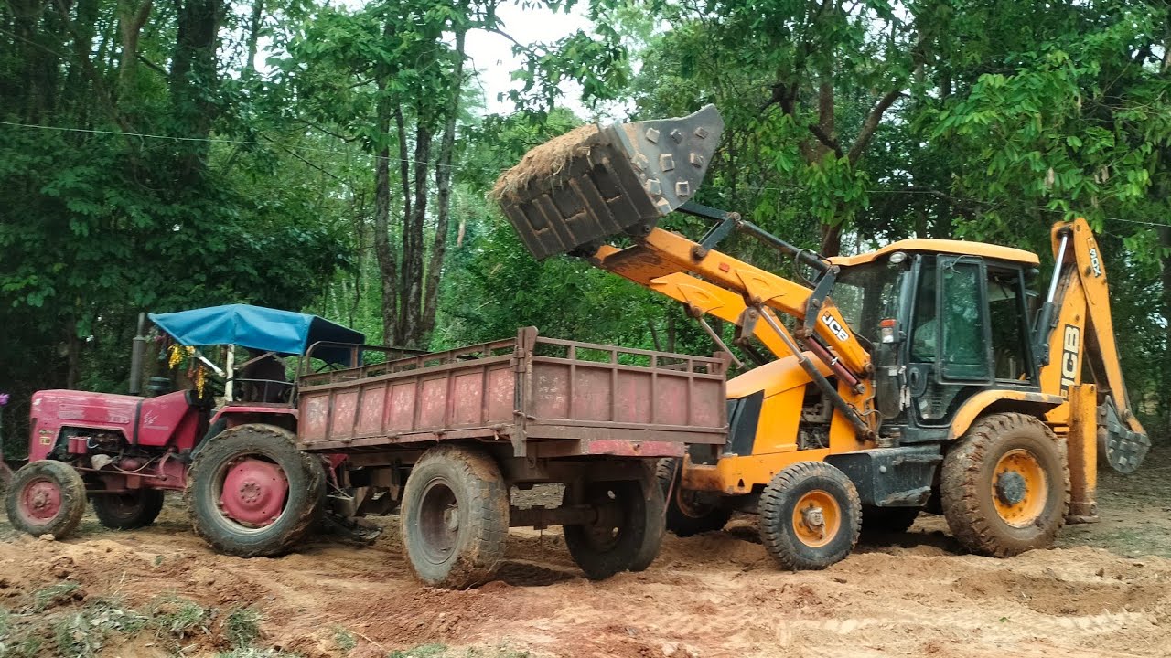 Toy JCB 3dx | tractor trolley video | JCB loding tata ac video | Lalu ...