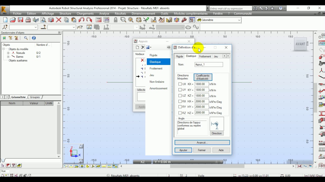 step 04 Autodesk Robot Analysis Appuis élastique - YouTube