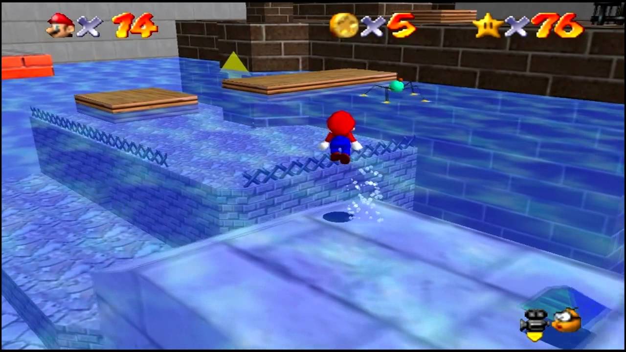 Super Mario 64 (N64) Wet Dry World Star #4 Express Elevator Hurry Up ...