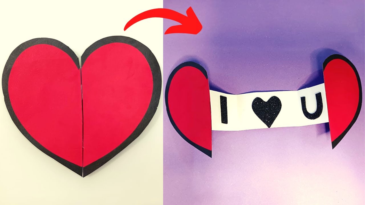 how to make a heart shape card that can open and close | diy heart ...
