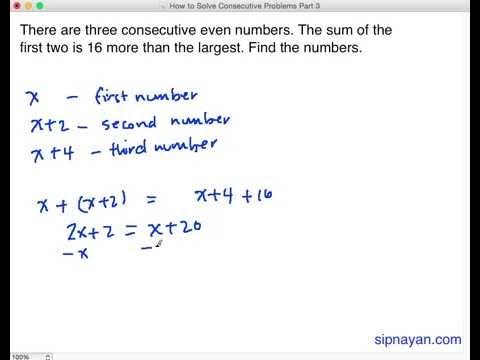 How to Solve Consecutive Number Problems Part 3 - YouTube