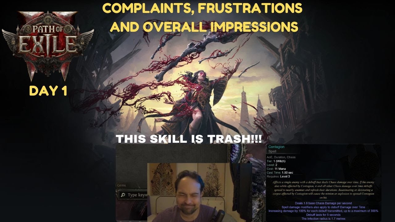 [PoE 2] Day 1 Witch Essence Drain Contagion Frustrations - YouTube