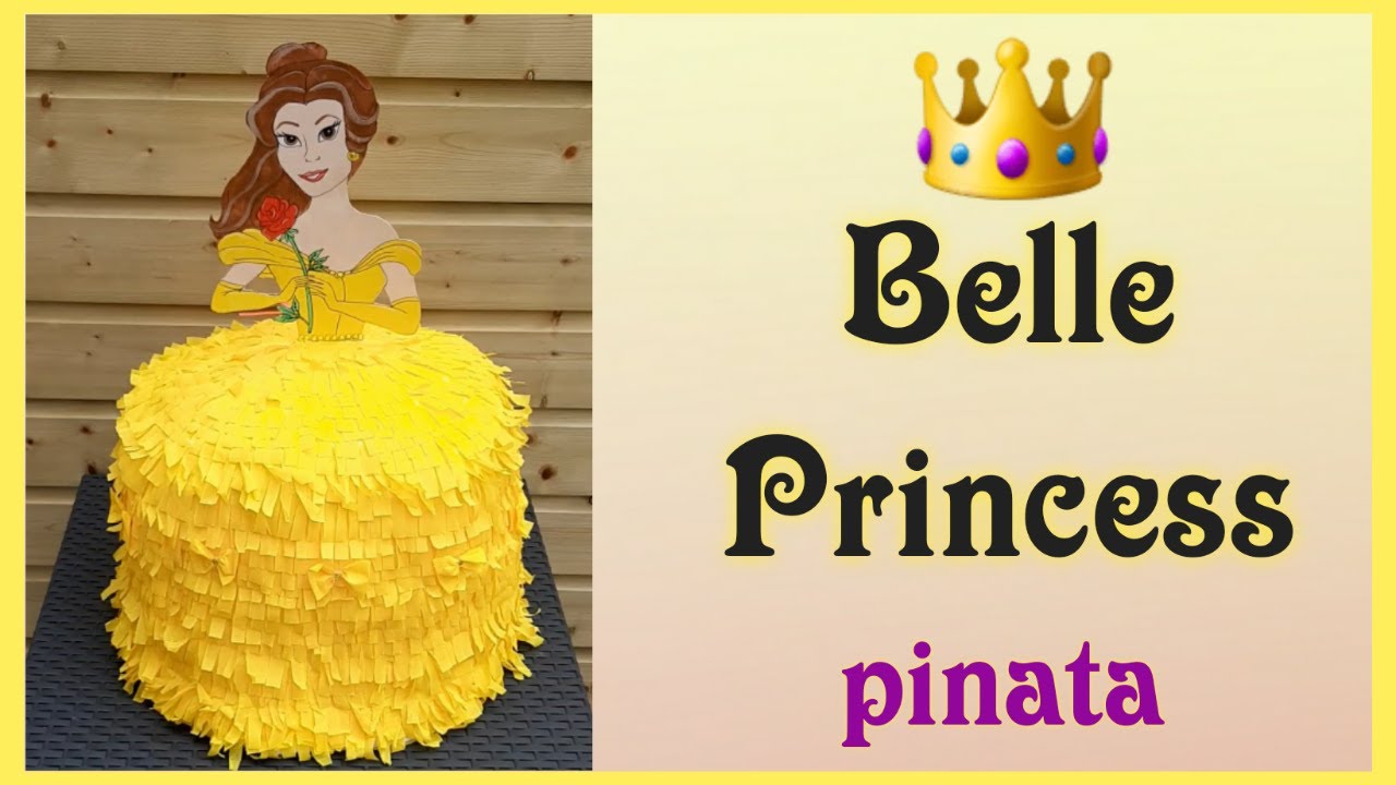 DIY Belle Princess pinata/ how to make Belle pinata/Belle Beauty and ...