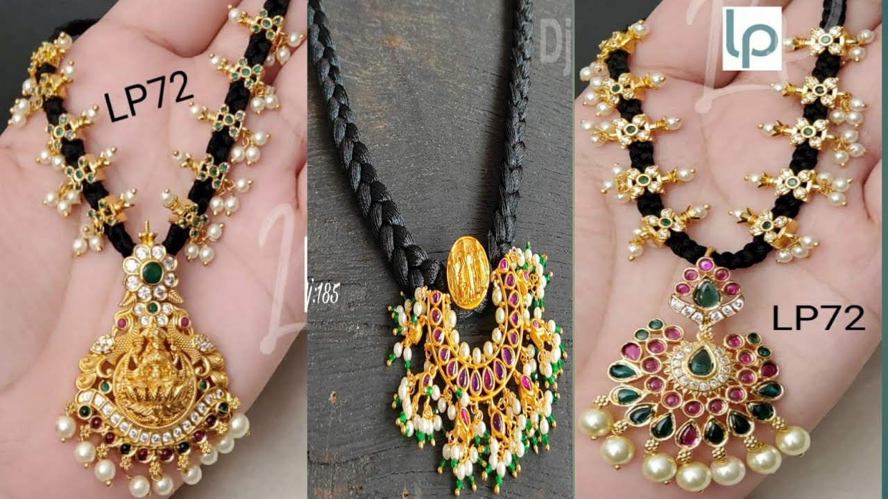 Black thread necklace designs with price||Black Dori designs||order ...