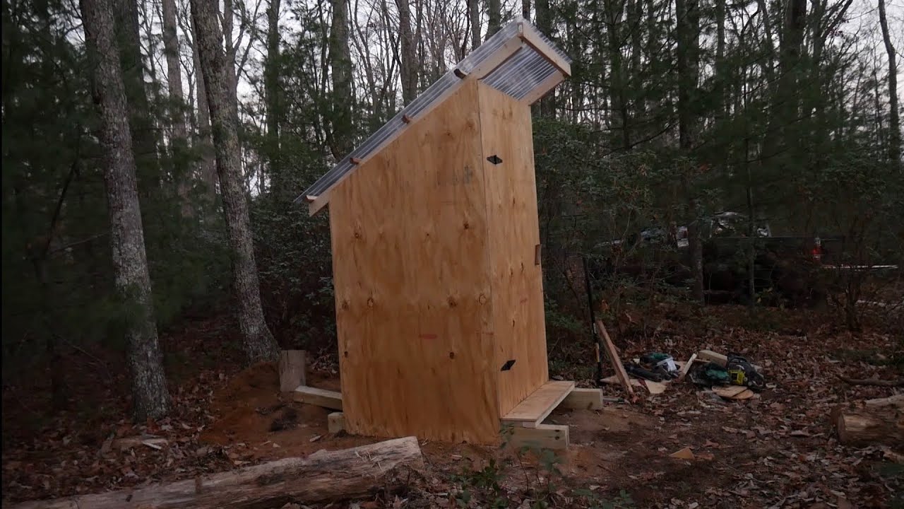 Building a simple outhouse - YouTube