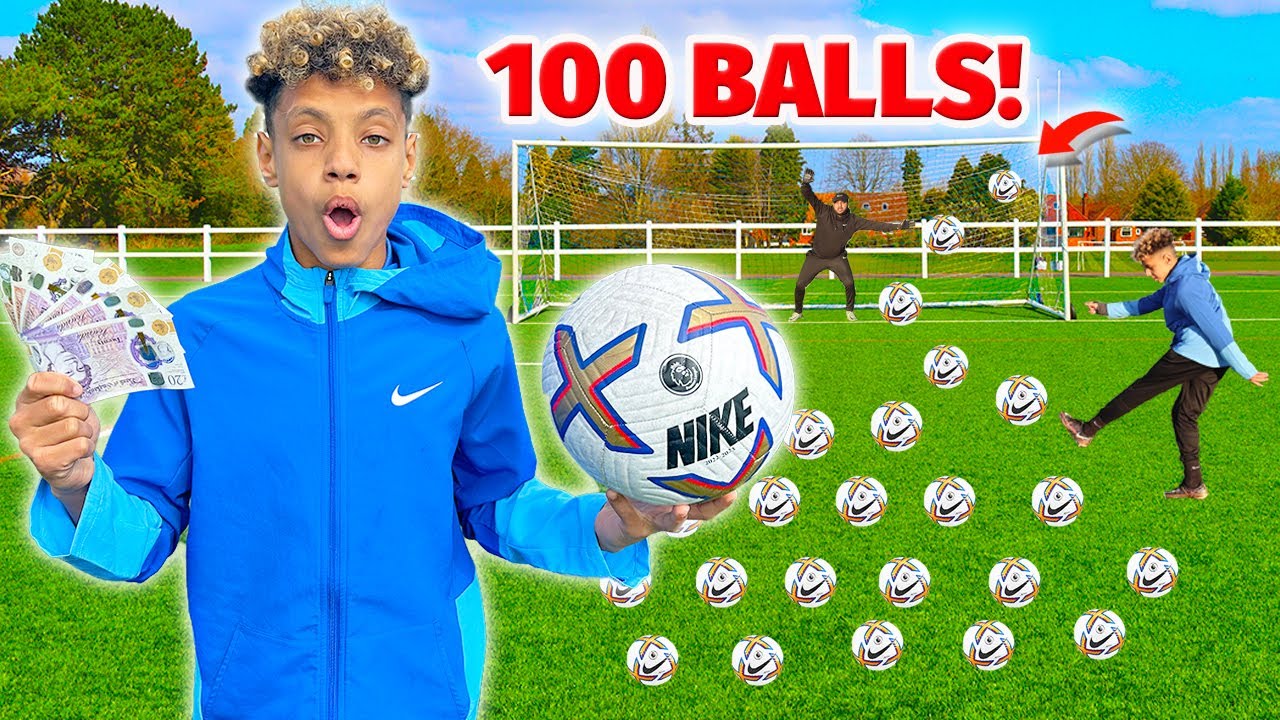 100 FOOTBALL SHOT CHALLENGE | WINNER WINS $1000!! - YouTube