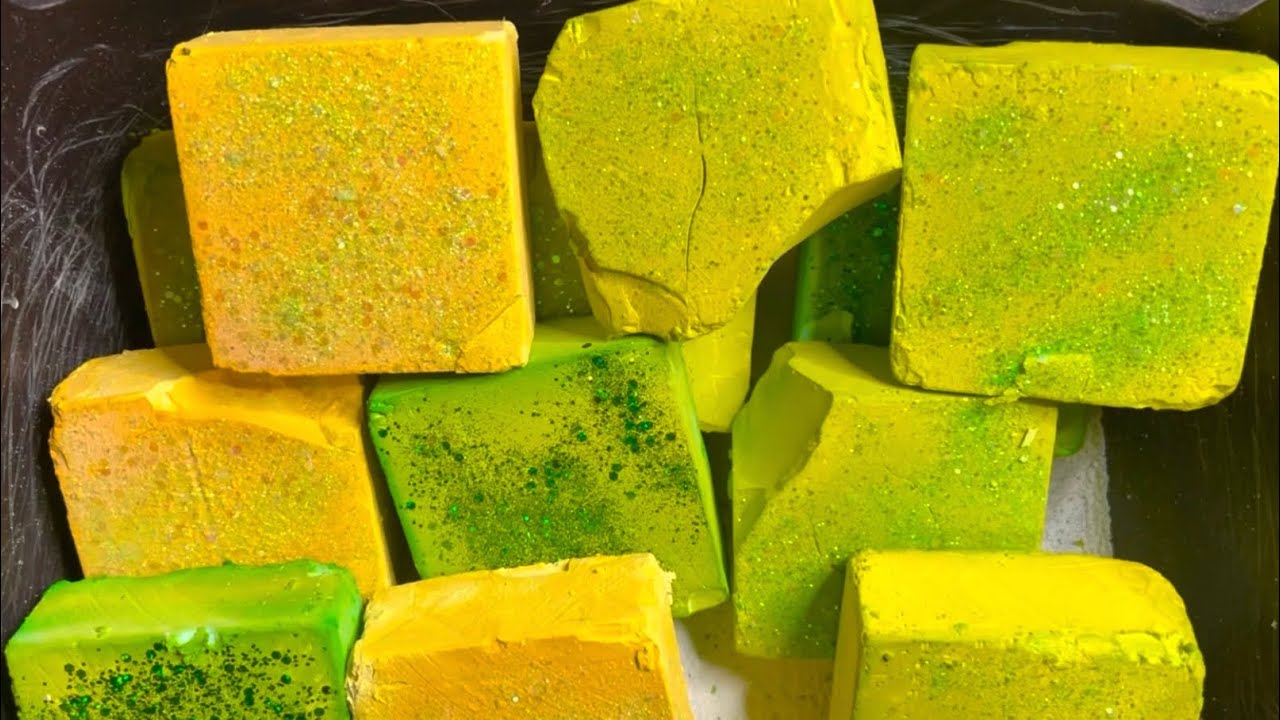 GREEN SOFT BLOCKS fresh dyed gym chalk fluffy asmr sleep aid oddly ...