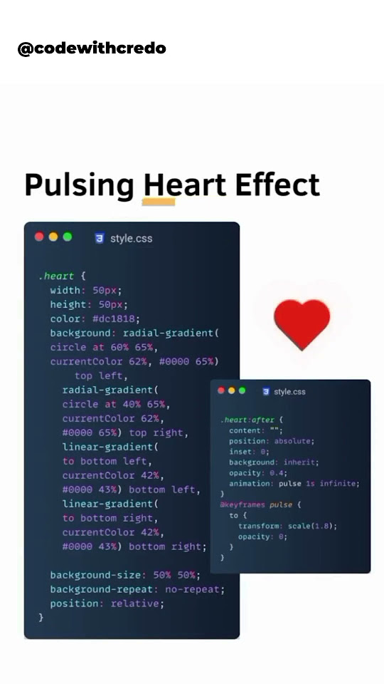 Pulsing Heart Effect Using Css Shorts Youtube