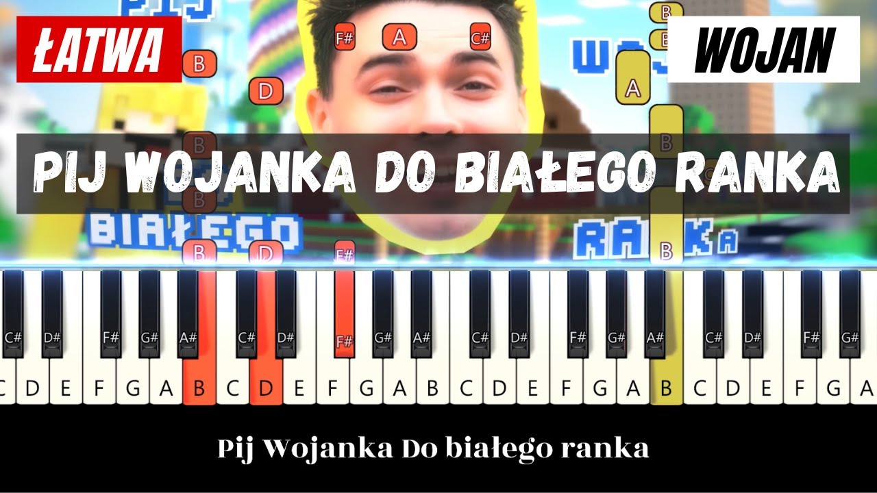 Wojan - Pij Wojanka Do Białego Ranka 🎹| Piano Tutorial (Łatwa) Nuty w ...