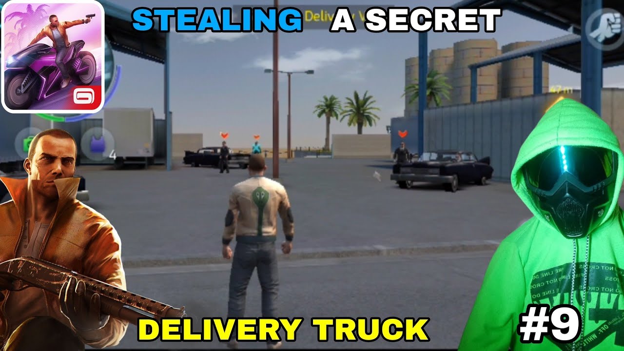 Gangstar Vegas Steal Suspicious Delivery Van Escape Police - YouTube