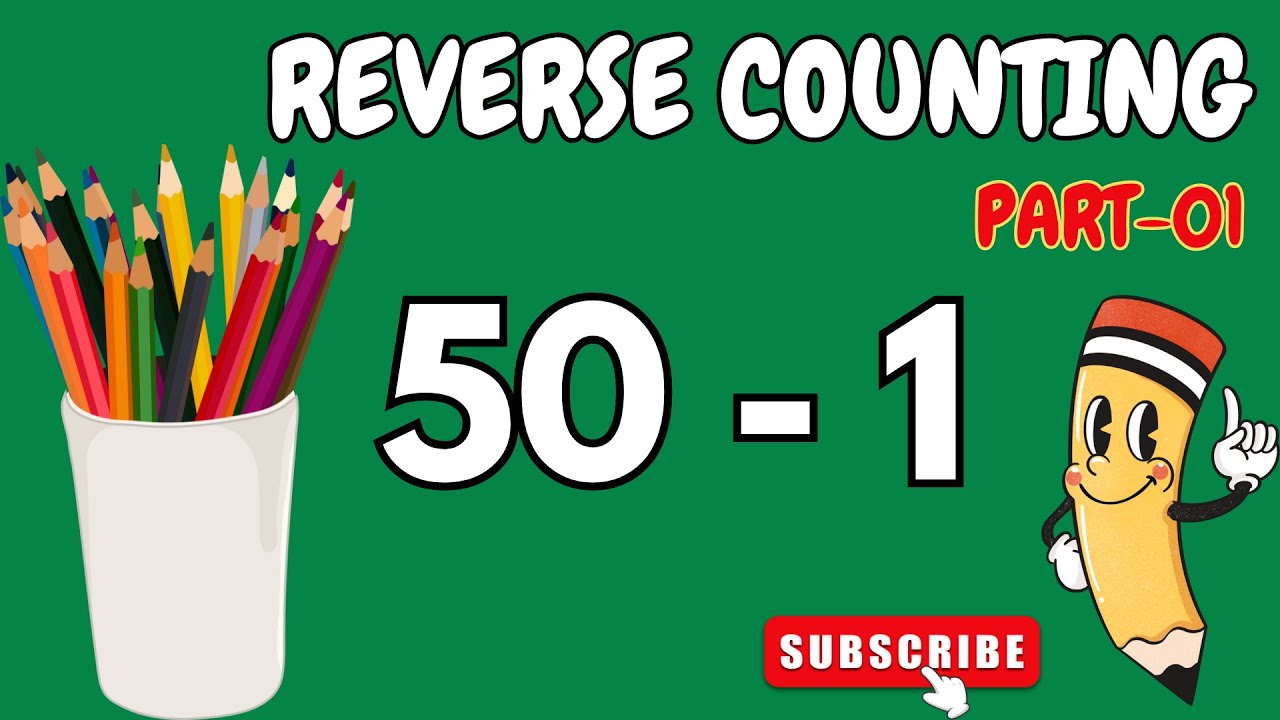 Reverse counting 50 to 1, with spelling, Backward counting 50 to 1, Back counting, ulti ginti ...