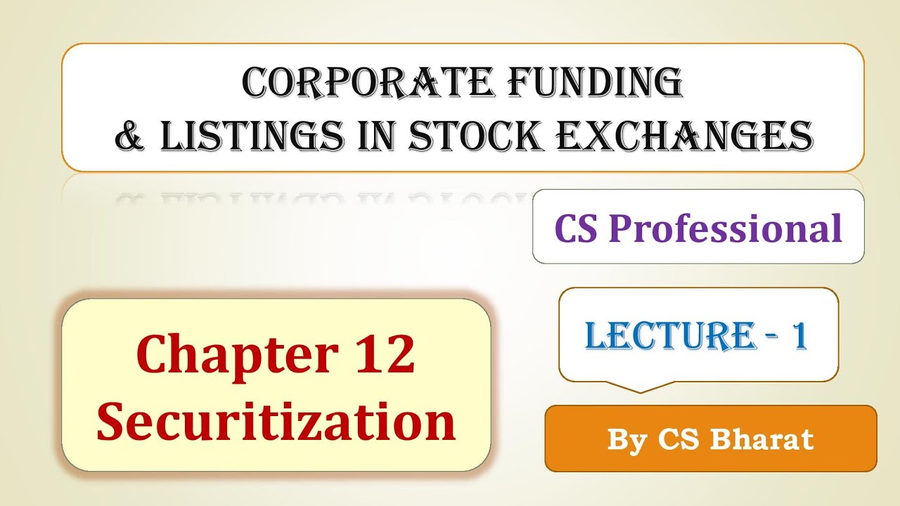 Securitization - Meaning & Process |CF&L| Chapter 12| Lecture 1 |CS ...