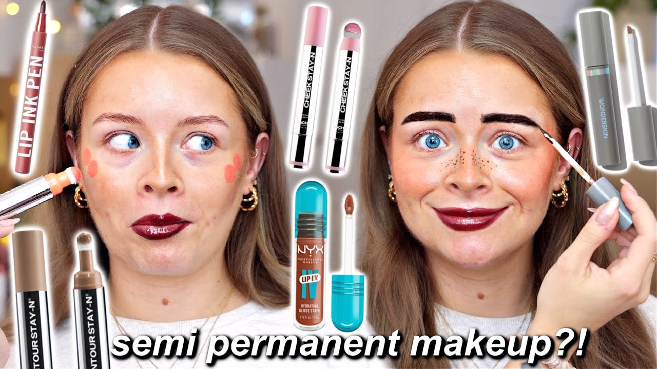 Full face of MAKEUP STAINS! Semi-permanent makeup?! 🤔 Cheeks, Lips ...