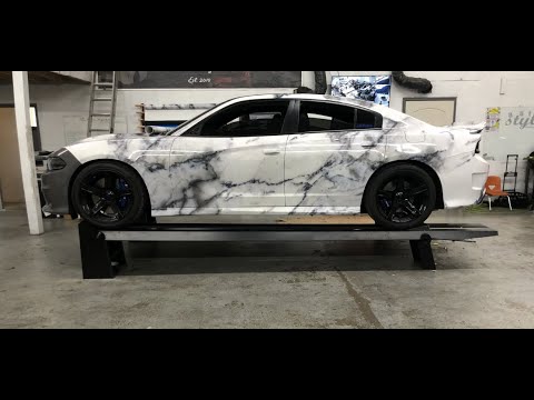 White Marble Wrapped HellCat!!! - YouTube