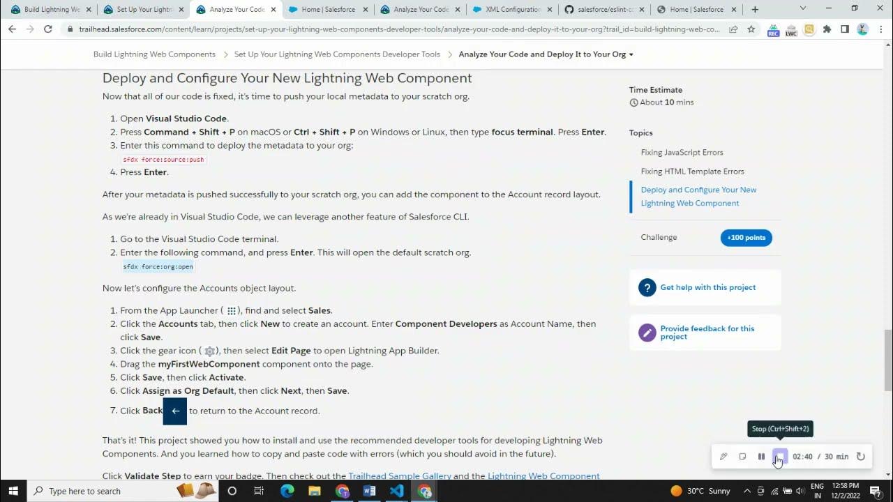 Analyze Your Code and Deploy It to Your Org | Set Up Your Lightning Web Components Developer ...