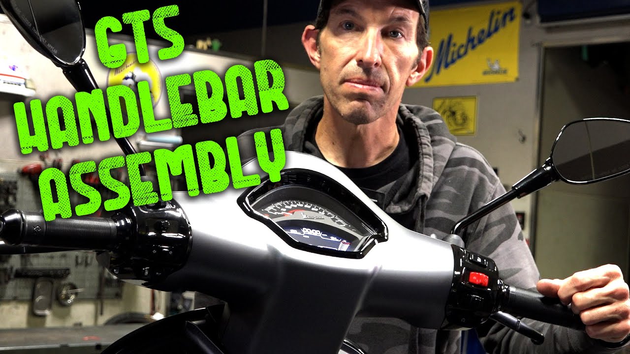 How to Re-Assemble Handlebars on a Vespa GTS HPE2 - YouTube