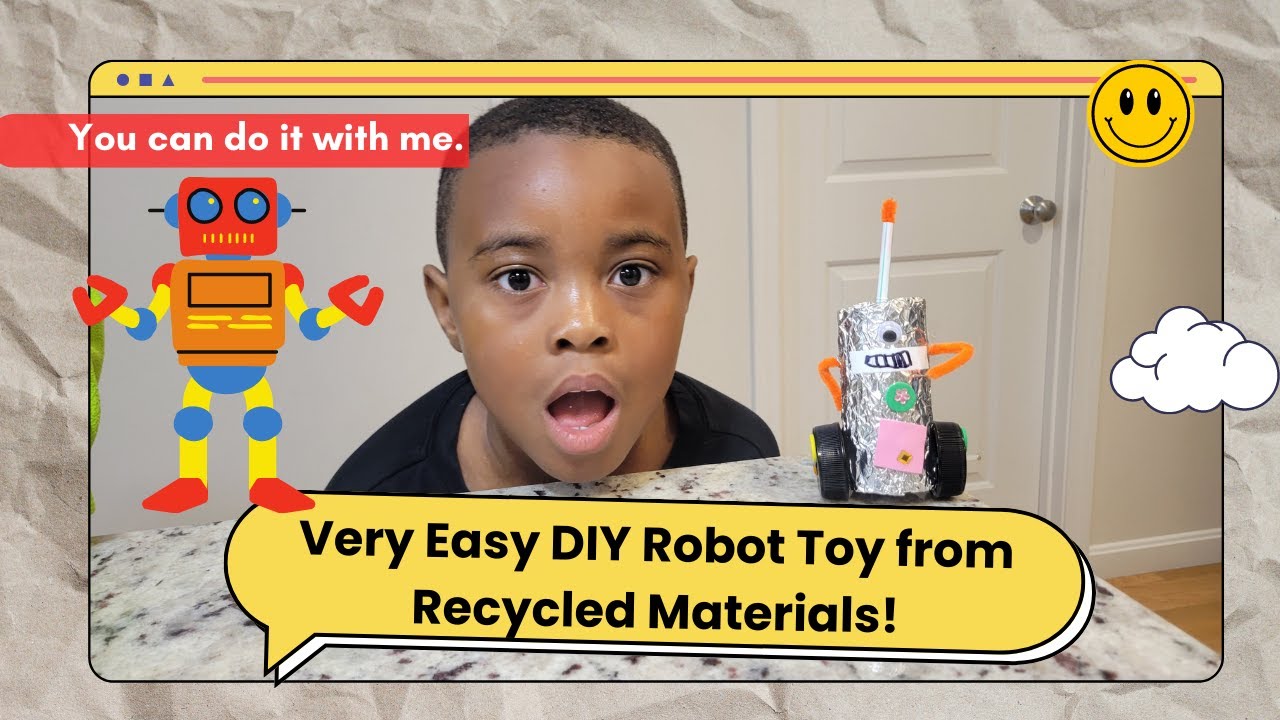 Make One-Eyed Robot from Recycled Materials: Very Easy DIY Kids 1st ...