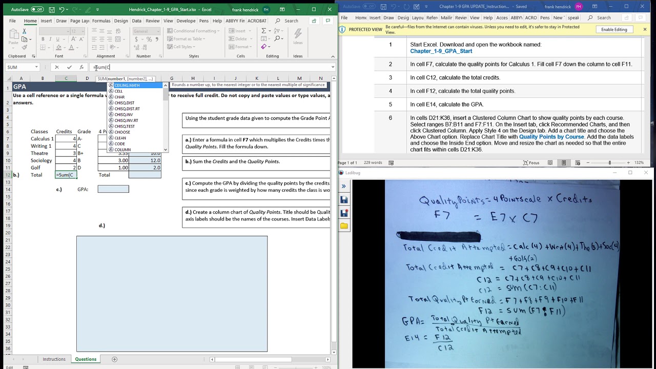 How to create Excel GPA Spreadsheet - YouTube