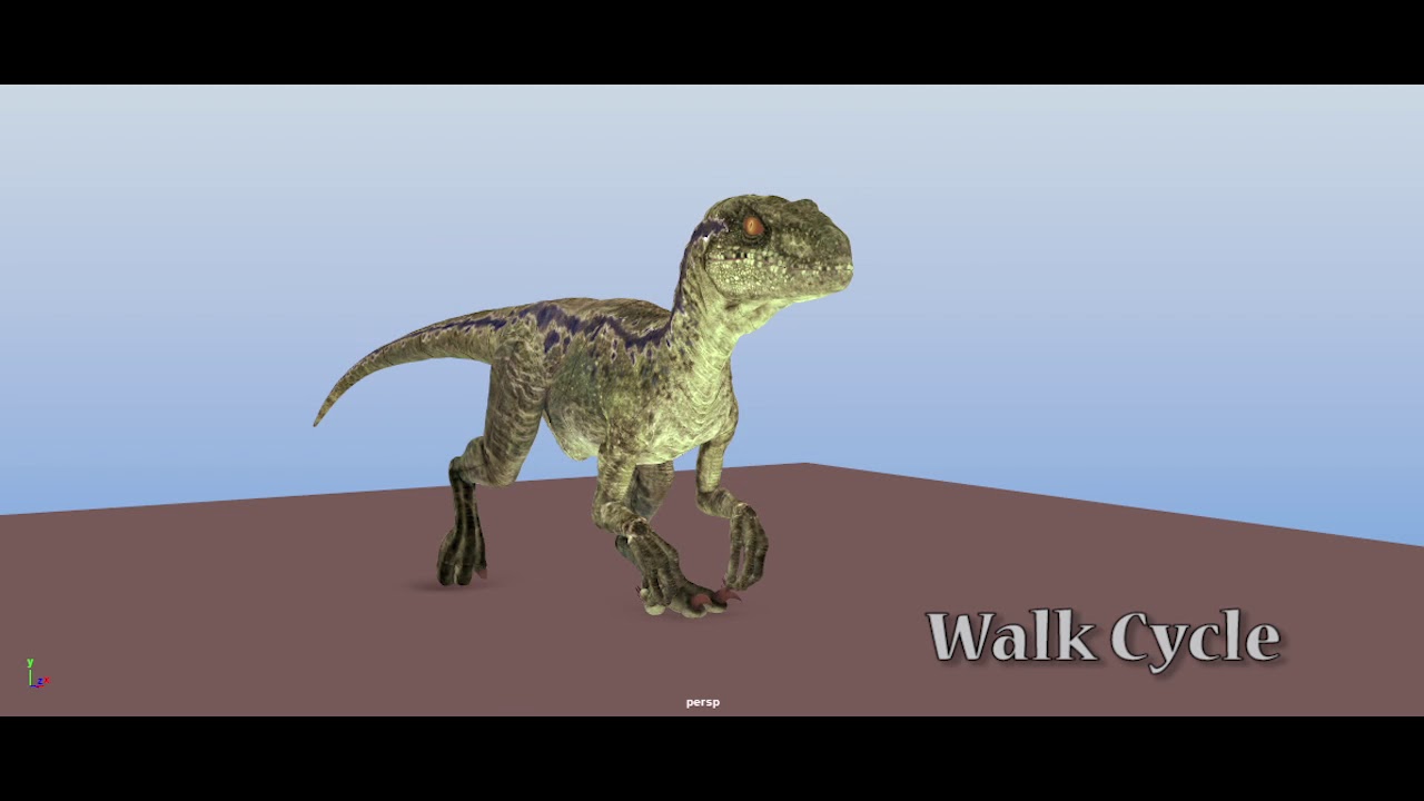 Velociraptor Walk, Run, and Game jump cycle - YouTube