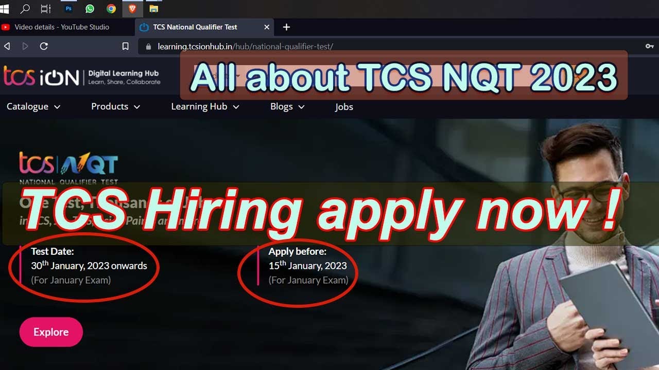 TCS NQT EXAM 2023🔥 | TCS Freshers hiring | TCS NQT Form - YouTube