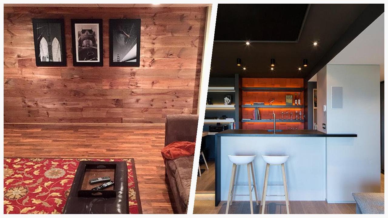 75 Orange Medium Tone Wood Floor Basement Design Ideas You'll Love ...