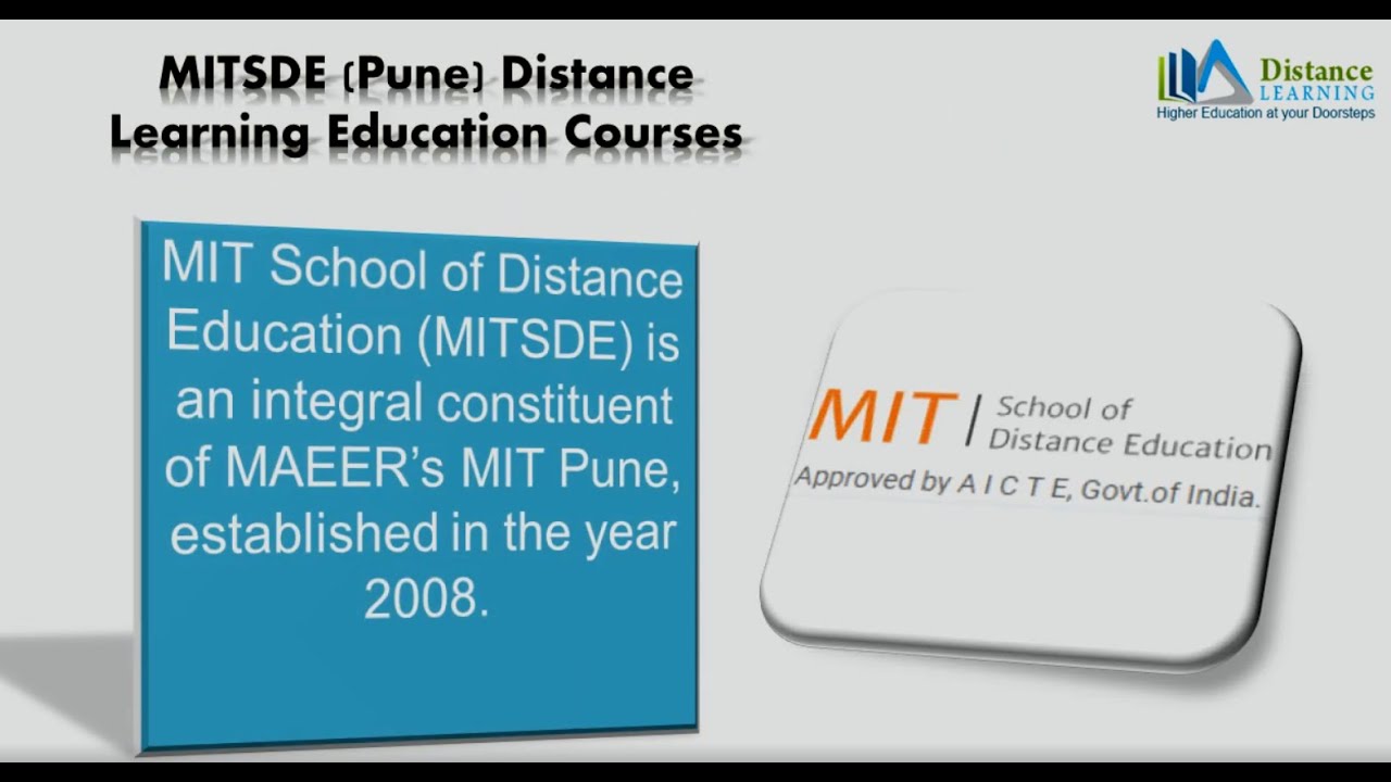 MITSDE - MIT School of Distance Education - YouTube
