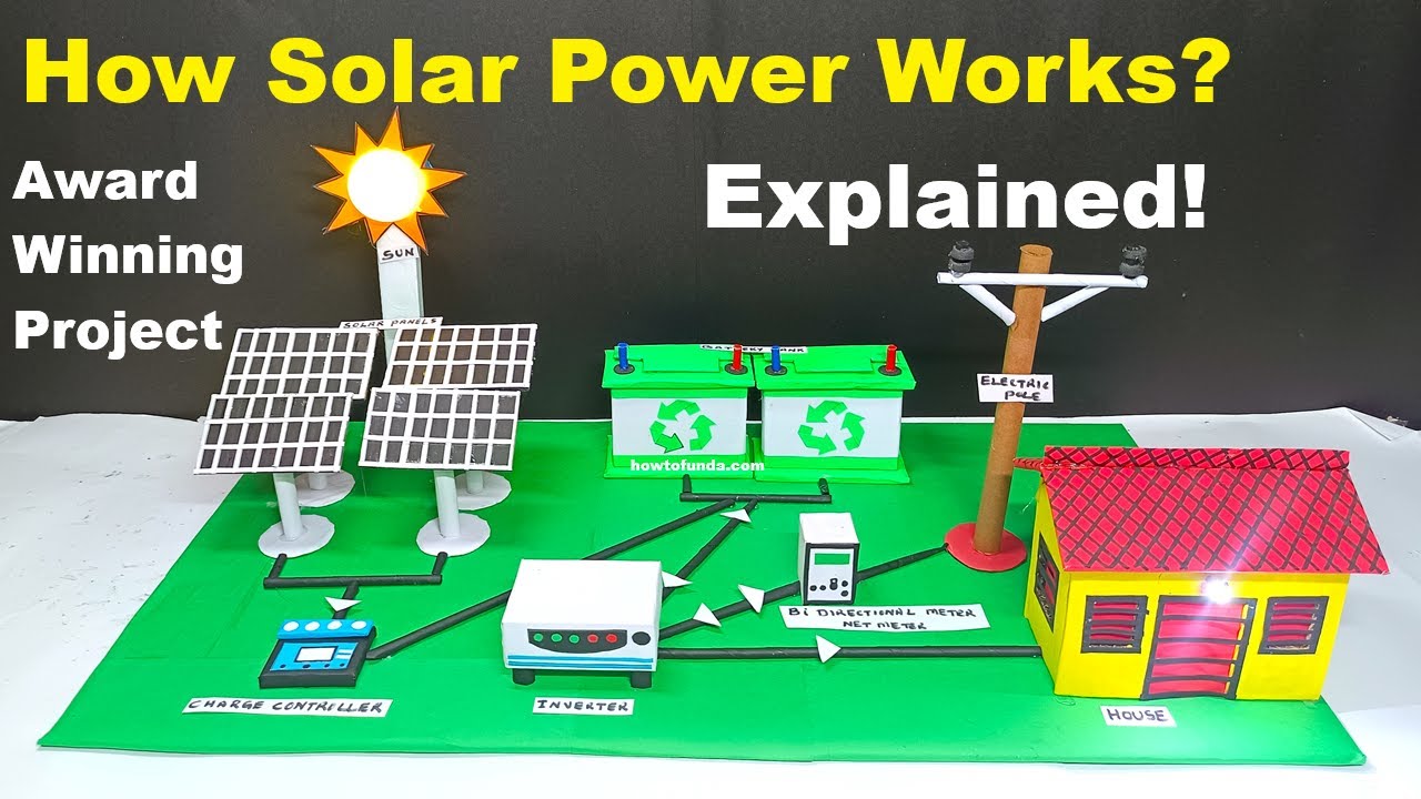 how solar power - energy working model works explained in english ...