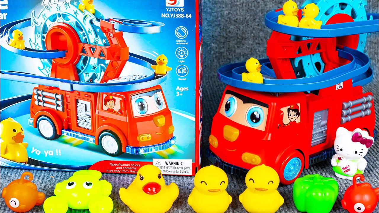 92 Minutes Satisfying with Unboxing Fire Rail Car Duck Swivel Slide ...